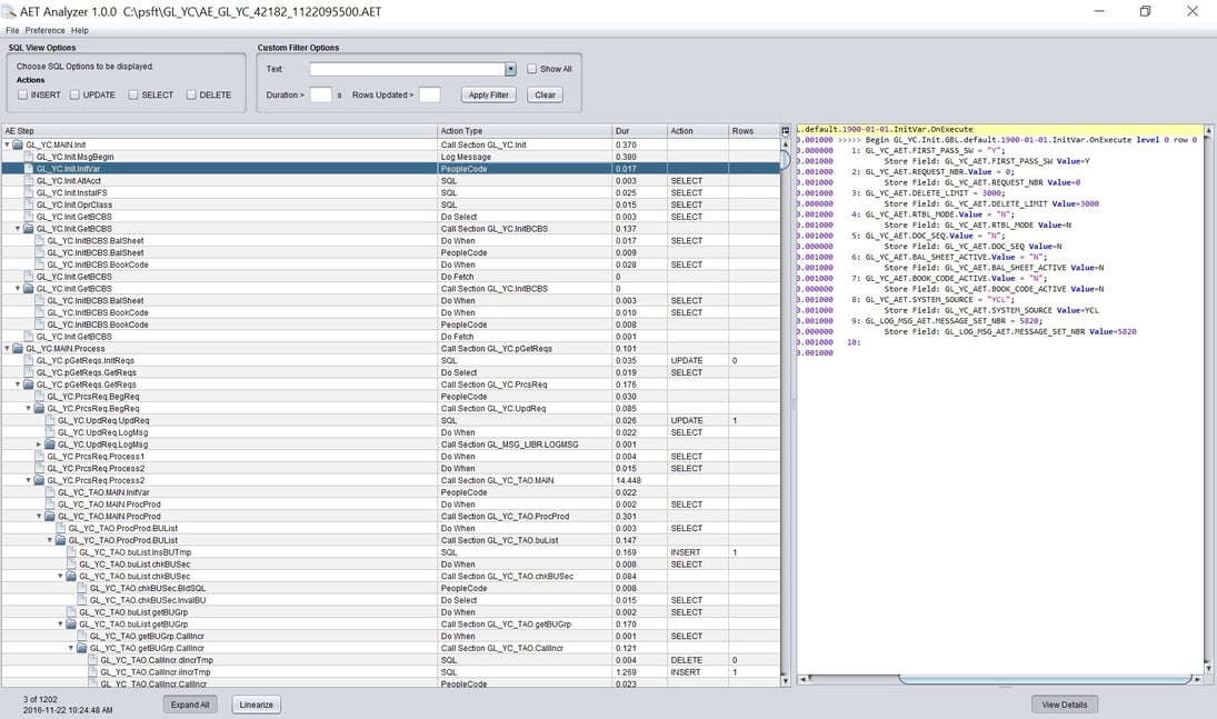 New in PeopleTools 8.55: Log Analyzer for Application Engine